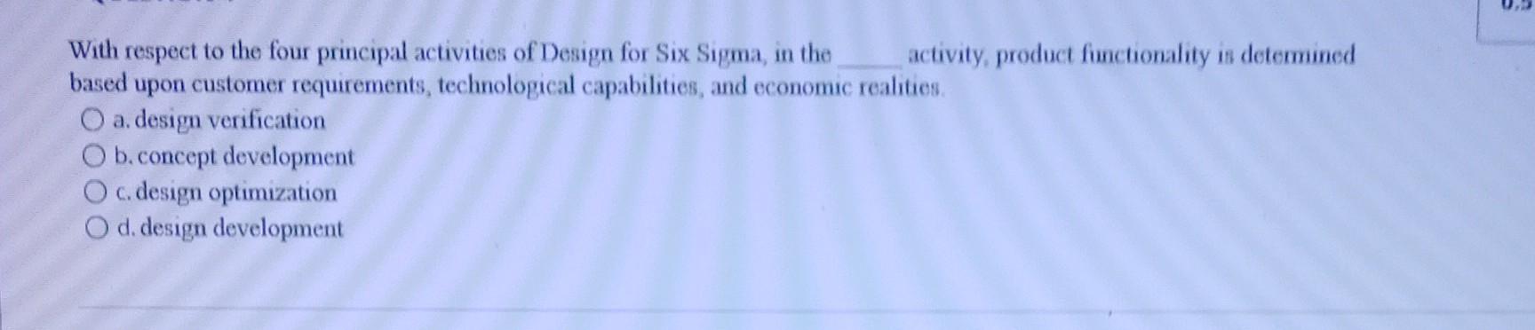 Solved With respect to the four principal activities of | Chegg.com