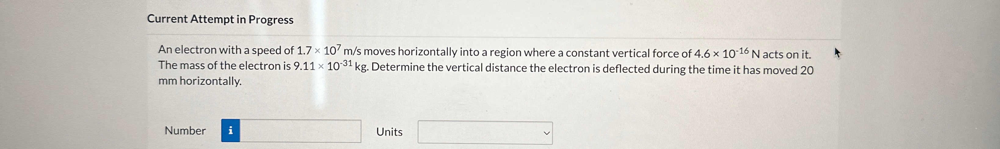 Current Attempt in ProgressAn electron with a speed | Chegg.com