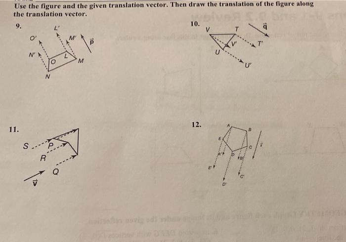 Solved Use the figure and the given translation vector. Then | Chegg.com