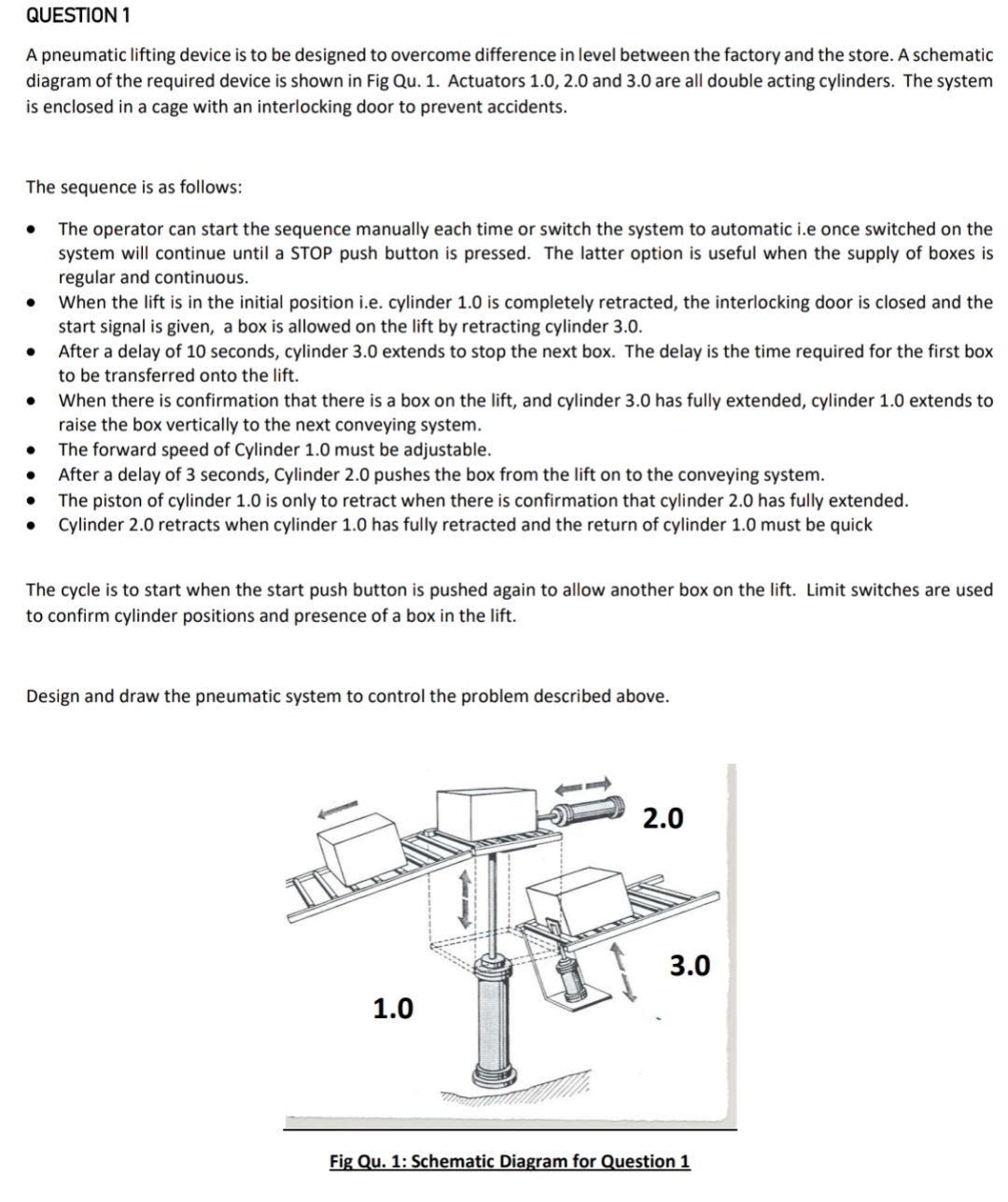 Solved QUESTION 1A pneumatic lifting device is to be | Chegg.com