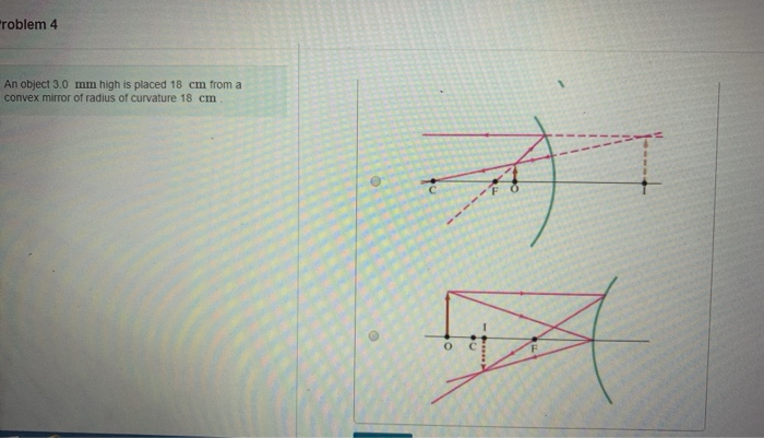 Solved roblem 4 An object 3.0 mm high is placed 18 cm from a | Chegg.com