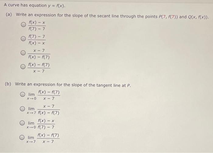 Solved A curve has equation y=f(x). (a) Write an expression | Chegg.com