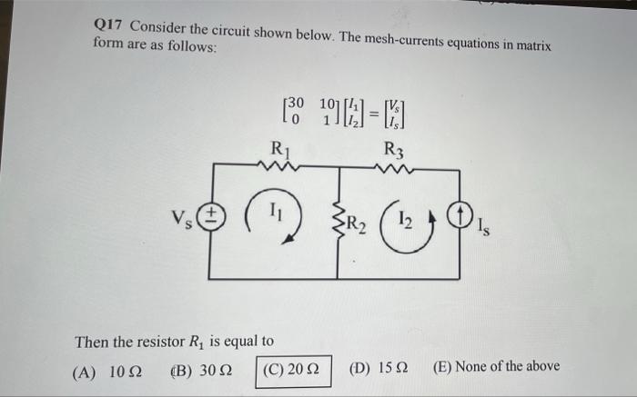Solved Q17 Consider the circuit shown below. The | Chegg.com