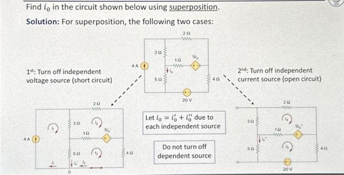 Solved Find io in the circuit shown below using | Chegg.com