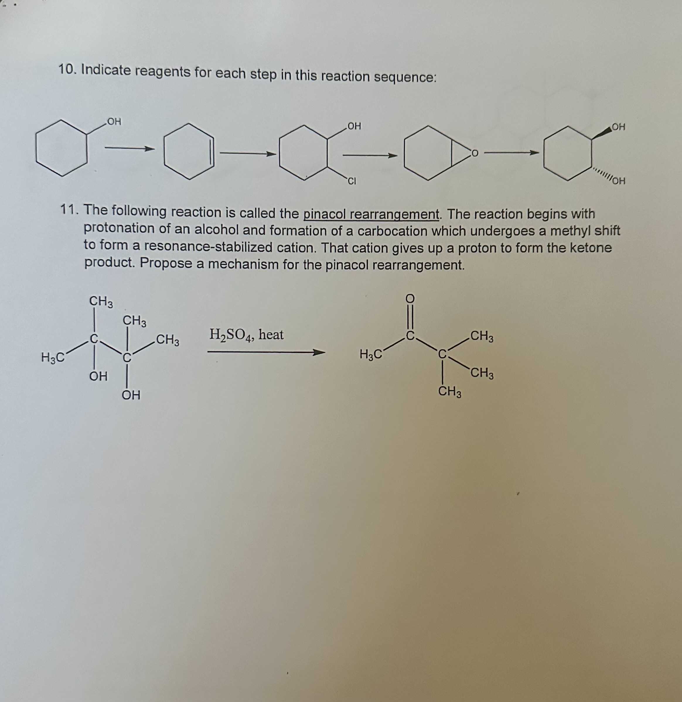 Solved 10)Indicate reagents for each step in this reaction | Chegg.com