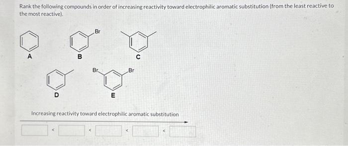 Solved Rank The Following Compounds In Order Of Increasing