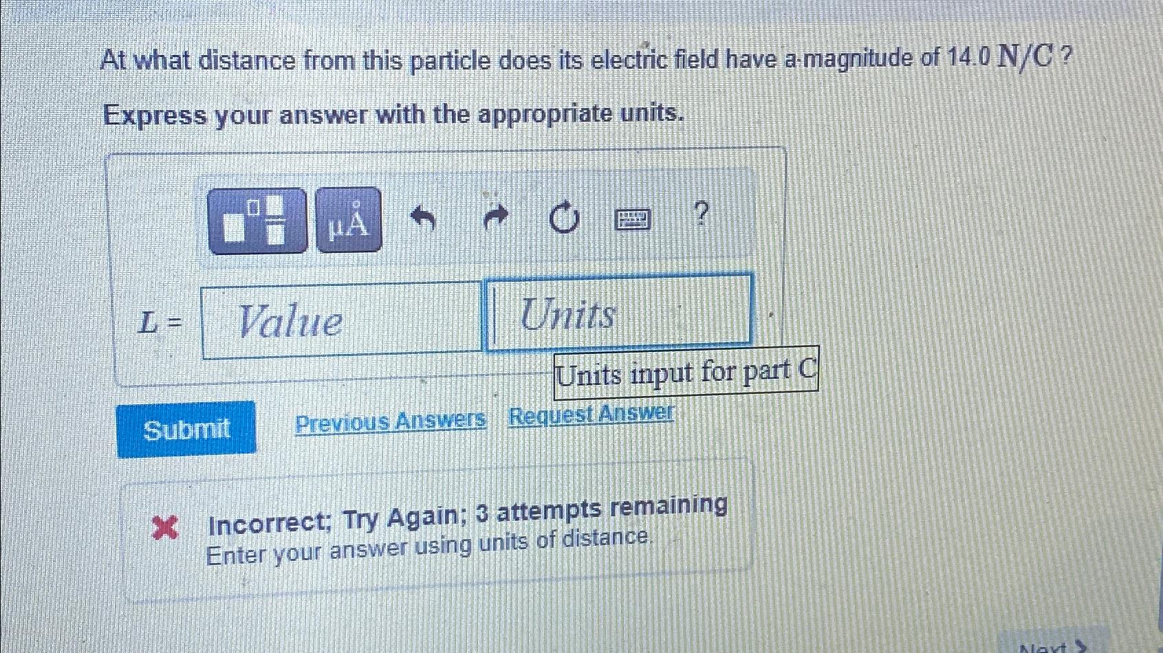 Solved A particle has a charge of -4.05nC.At what distance | Chegg.com