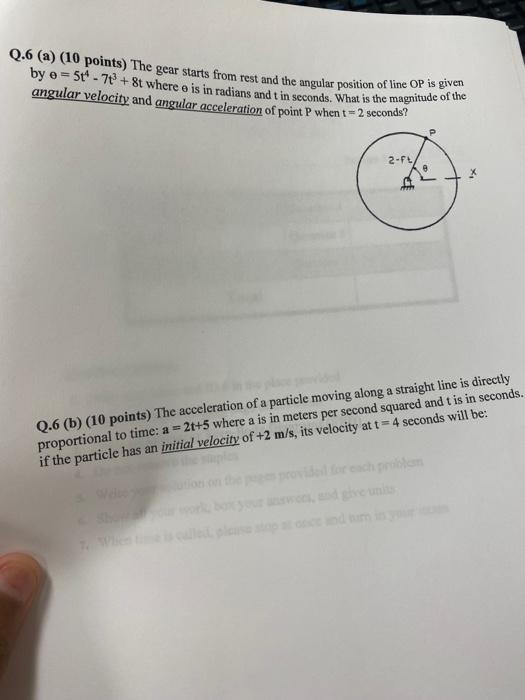 Solved Q.6 (a) (10 points) The gear starts from rest and the | Chegg.com