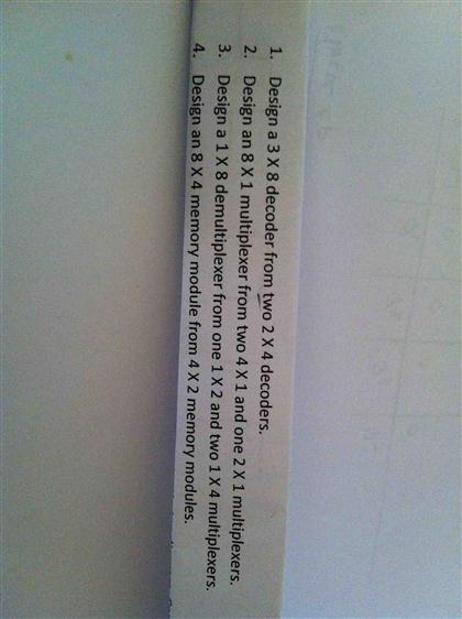 Solved Design a 3 times 8 decoder from two 2times4 decoders. | Chegg.com