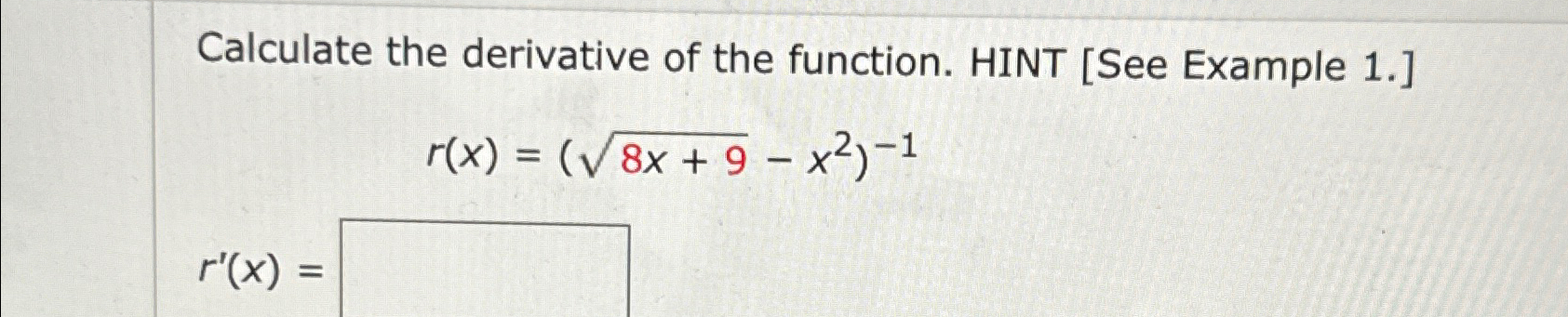 Solved Calculate the derivative of the function. HINT [See | Chegg.com