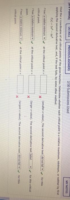 Solved [079 Points] DETAILS PREVIOUS ANSWERS 2/30 | Chegg.com