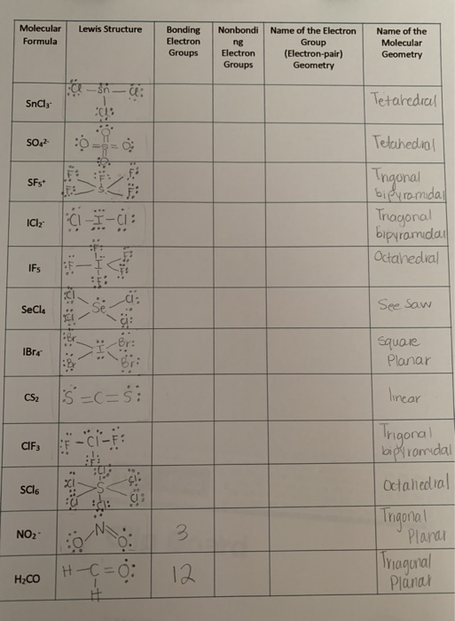 Solved Lewis Structure Molecular Formula Bonding Electron | Chegg.com