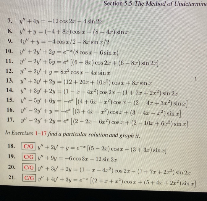 Solved In Exercises 1-17 find a particular solution. | Chegg.com