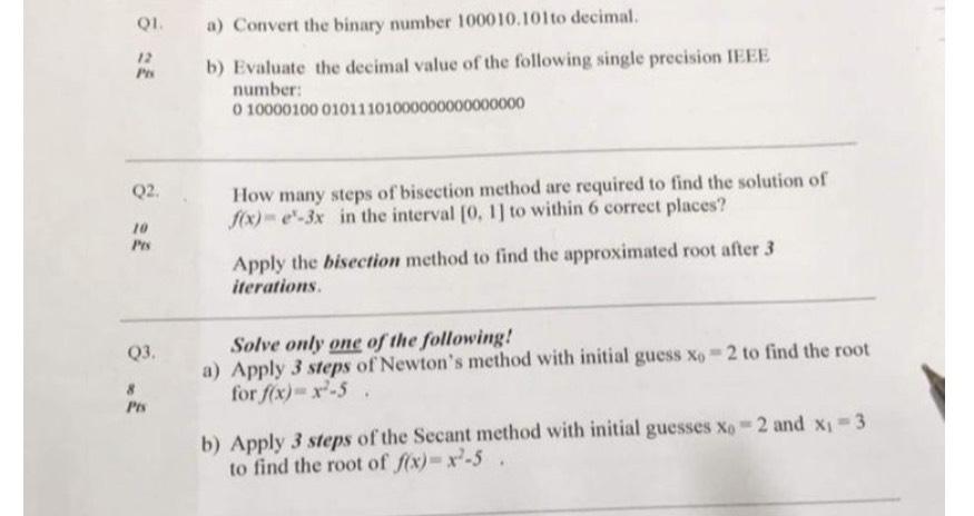 Solved Q1. ﻿a) ﻿Convert the binary number 100010.101 ﻿to | Chegg.com