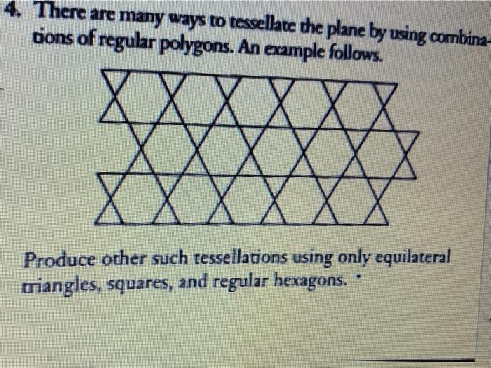 Solved L On dot paper, draw a tessellation of the plane | Chegg.com