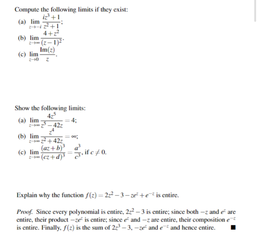 Solved Compute the following limits if they | Chegg.com