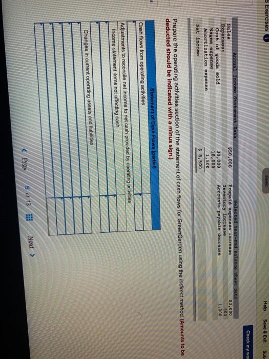 Solved Exercises i Saved Help Save & Exh Sub Check my wo! | Chegg.com