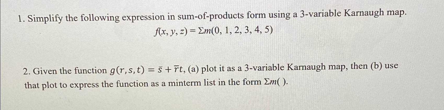 Solved Simplify the following expression in sum-of-products | Chegg.com