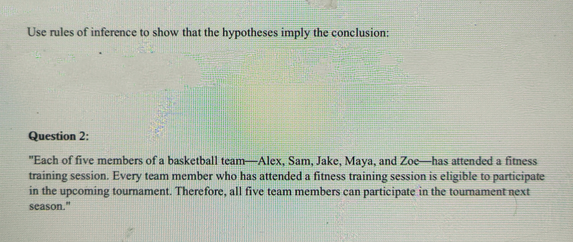 Solved Use rules of inference to show that the hypotheses | Chegg.com