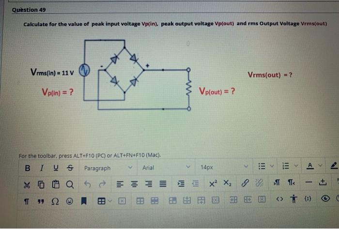 Solved Question 49 Calculate for the value of peak input | Chegg.com