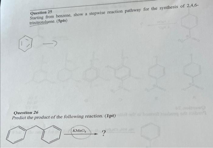 Solved Question 25 Starting from benzene, show a stepwise | Chegg.com