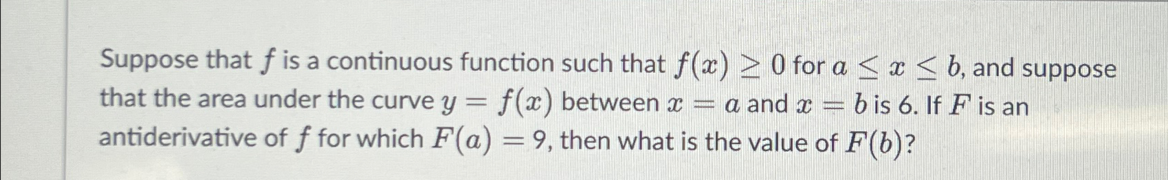 Solved Suppose that f ﻿is a continuous function such that | Chegg.com