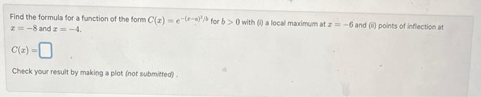 Solved Find the formula for a function of the form | Chegg.com
