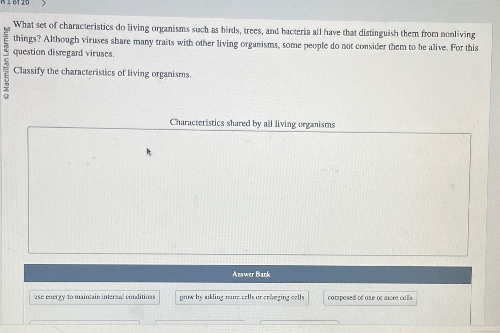 Solved What set of characteristics do living organisms such | Chegg.com