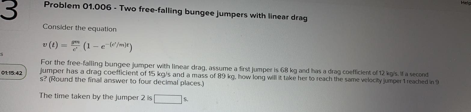 Solved Problem 01.006 - Two free-falling bungee jumpers with | Chegg.com