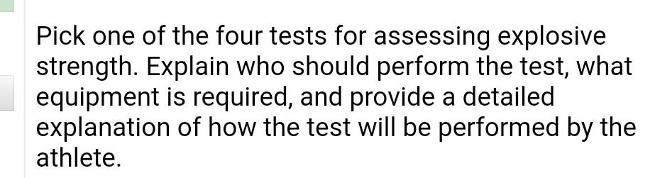 Solved Pick one of the four tests for assessing explosive | Chegg.com