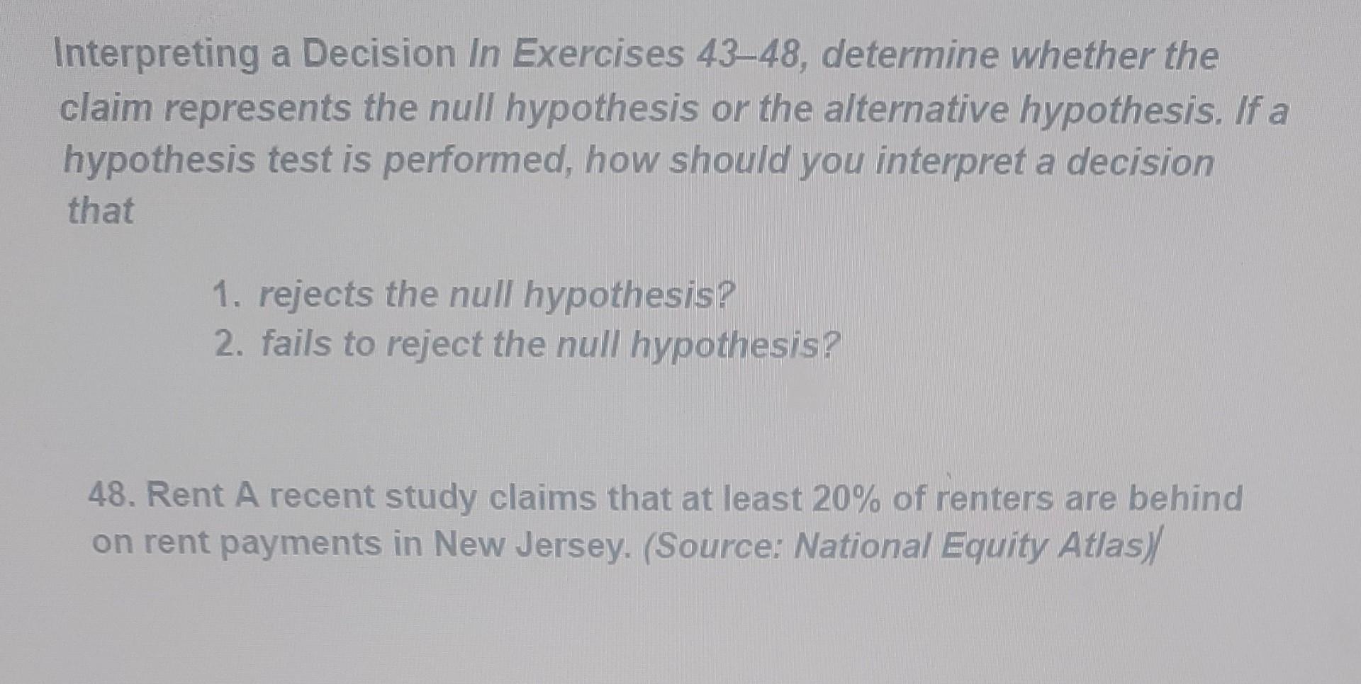 Solved Interpreting a Decision In Exercises 43-48, determine | Chegg.com