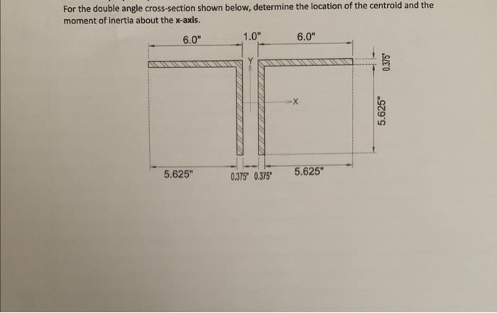 Solved For the double angle cross-section shown below, | Chegg.com
