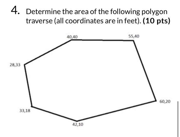 Solved 4. Determine the area of the following polygon | Chegg.com
