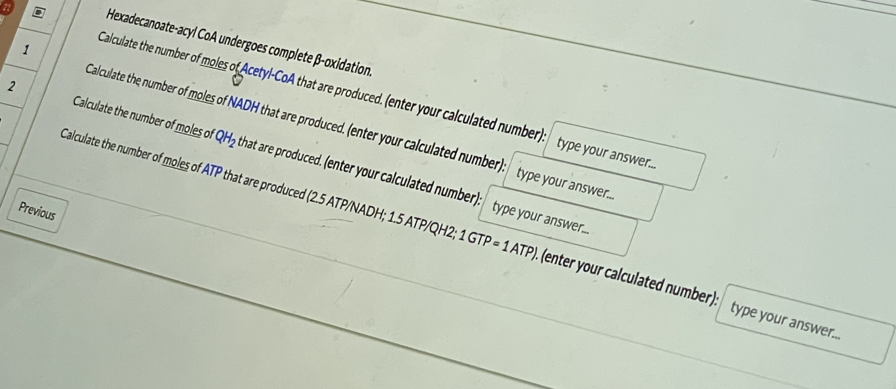 Solved Hexadecanoate-acy/CoA undergoes complete | Chegg.com