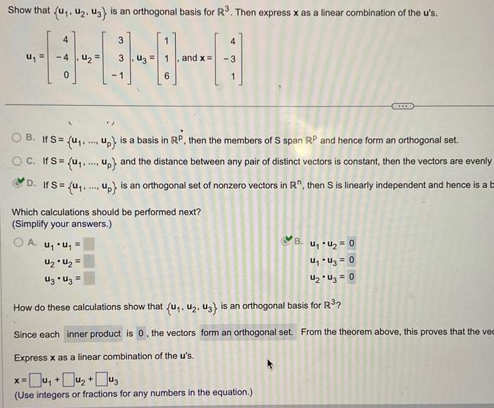 Solved Show that {u1,u2,u3} is an orthogonal basis for R3. | Chegg.com