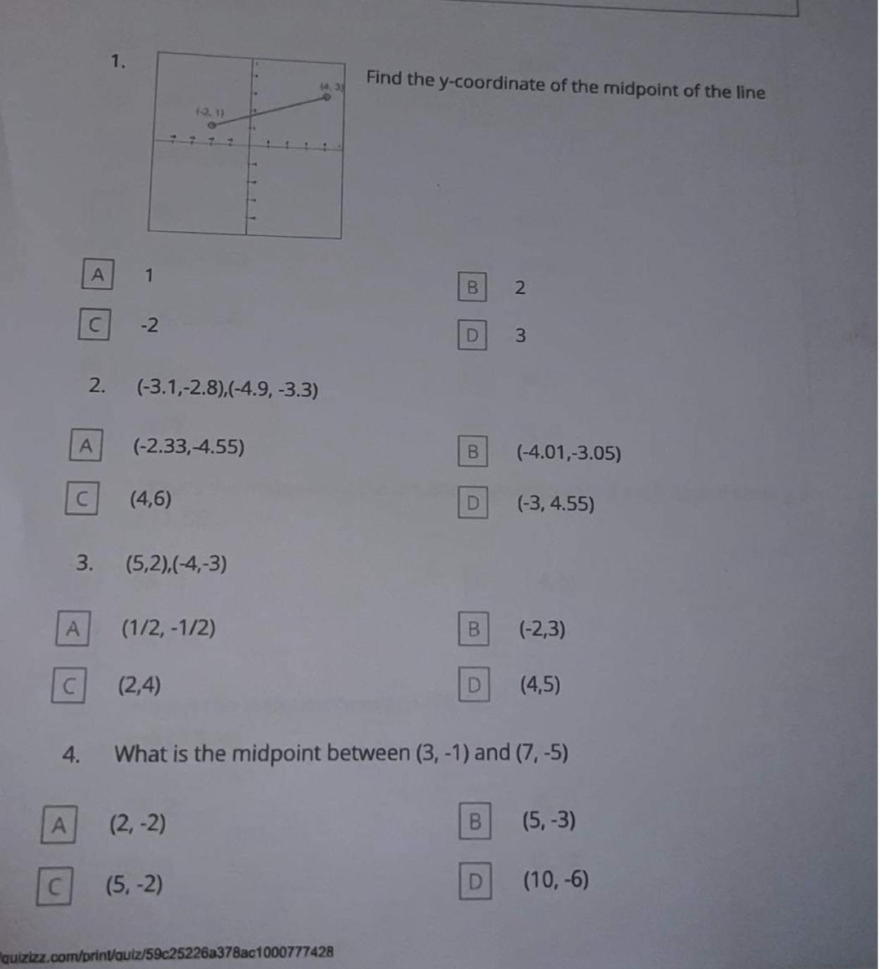 Solved Find the y-coordinate of the midpoint of the | Chegg.com