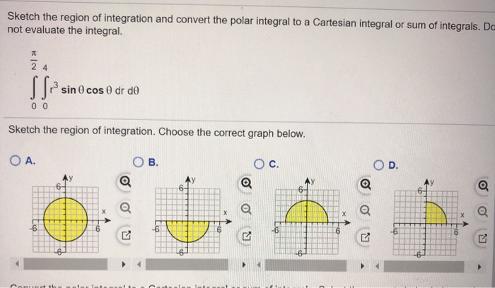 Solved Sketch the region of integration and convert the | Chegg.com