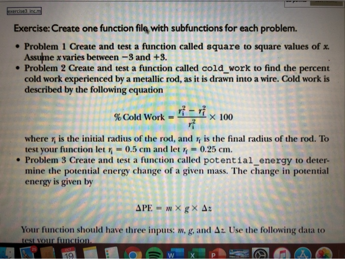Solved Exercise3 Incm Exercise Create One Function File 9460