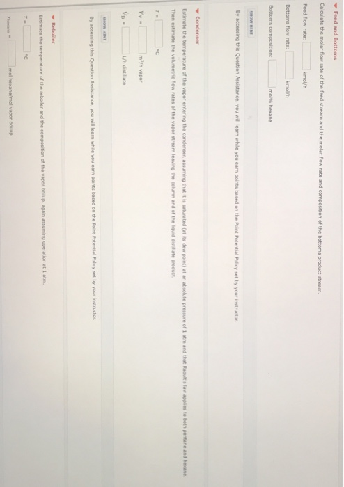 Solved Problem 6.63 Hexane/Pantane Distillation The feed to | Chegg.com