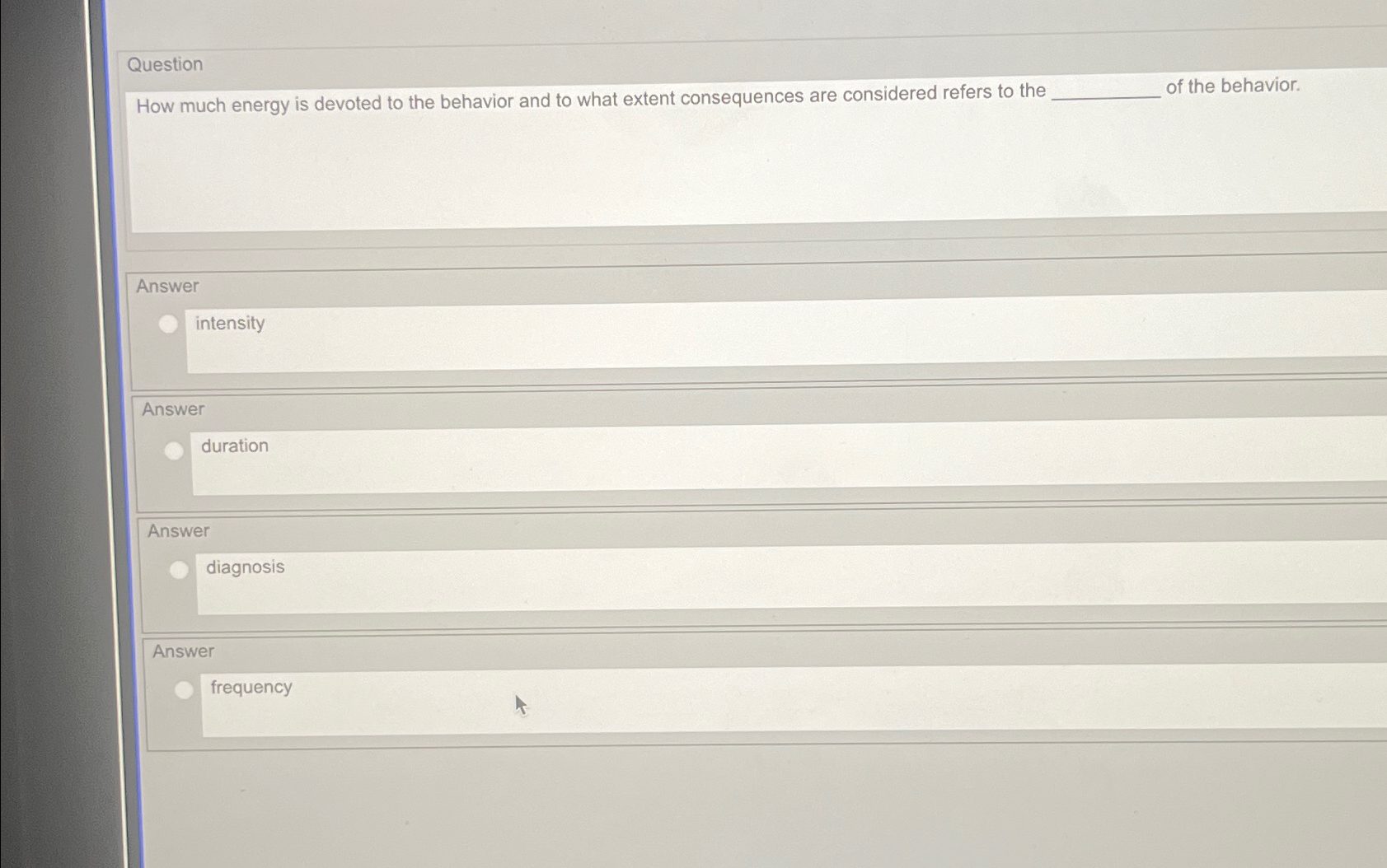 Solved QuestionHow much energy is devoted to the behavior | Chegg.com