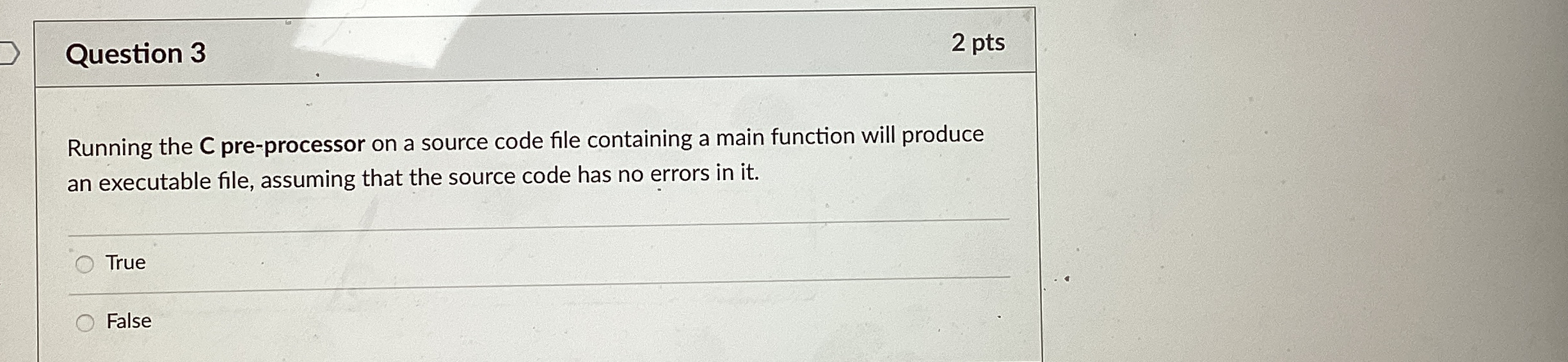 Solved Question 32ptsRunning the C ﻿pre-processor on a | Chegg.com