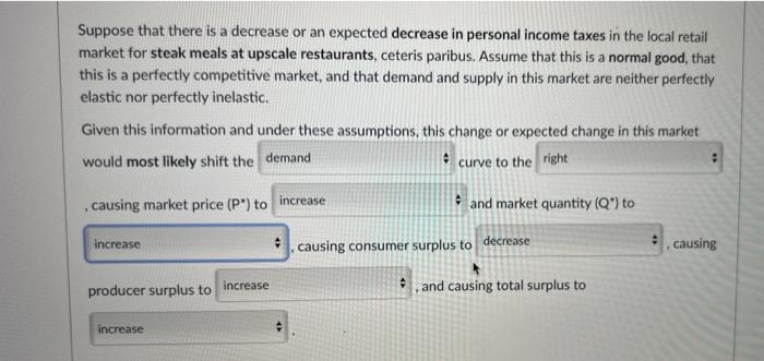 Suppose that there is a decrease or an expected | Chegg.com