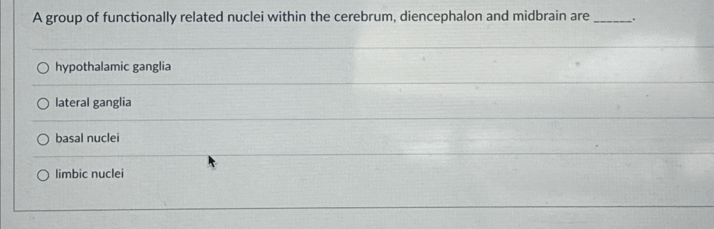 Solved A group of functionally related nuclei within the | Chegg.com