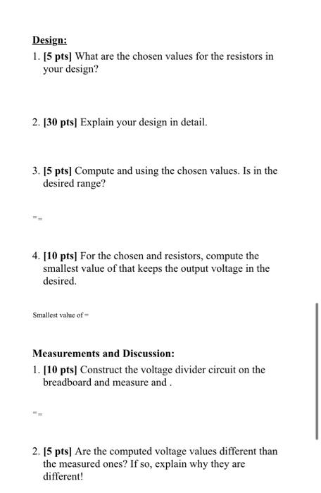 Solved Figure 1 Basic Voltage Divider Circuit With A Load 0299