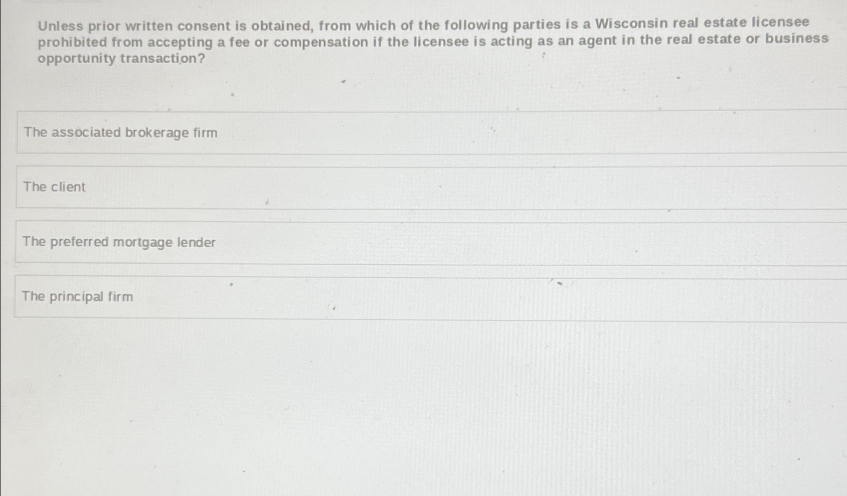 Solved Unless prior written consent is obtained, from which | Chegg.com