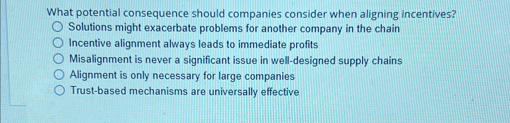 Solved What potential consequence should companies consider | Chegg.com