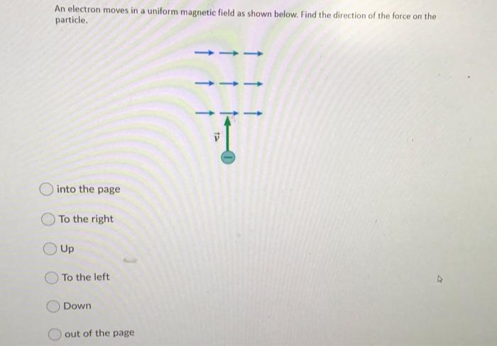 Solved An electron moves in a uniform magnetic field as | Chegg.com