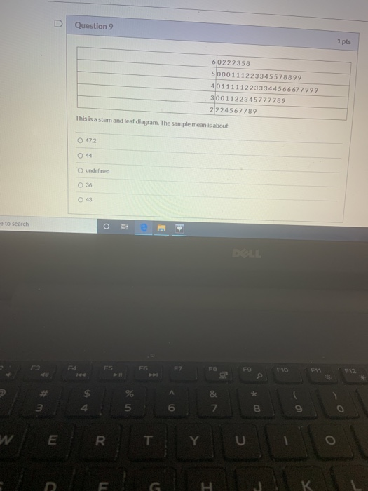 Solved Question 9 1 pts 60222358 5000111223345578899 | Chegg.com