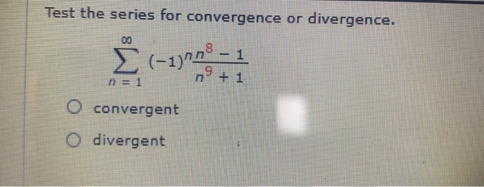 Solved Test the series for convergence or divergence. 00 1 Σ | Chegg.com