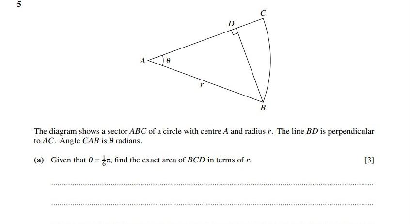 Solved A 0 8 D B The diagram shows a sector ABC of a circle | Chegg.com